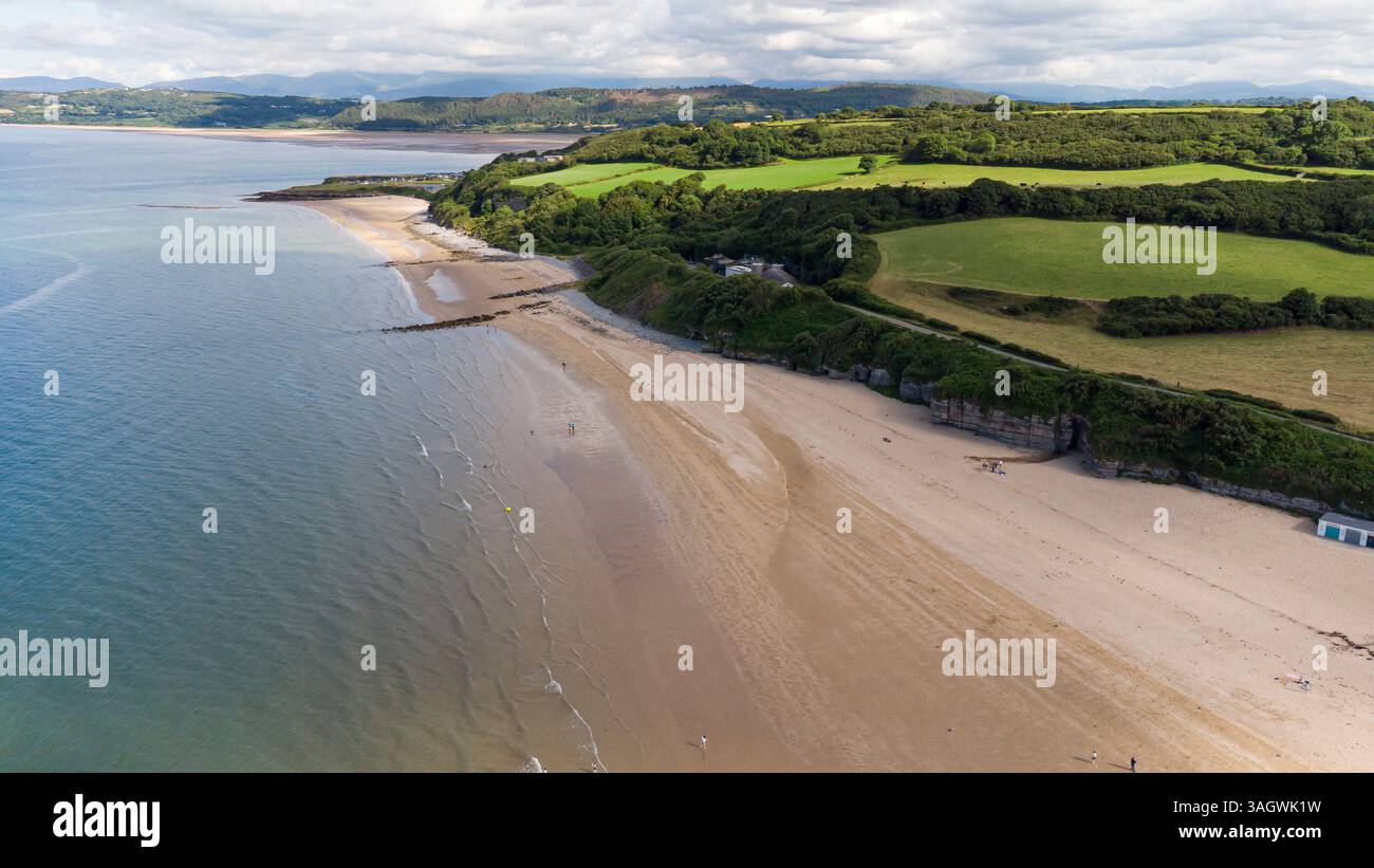 Drone photography of the of Benllech beach, Anglesey, Wales, UK Stock ...