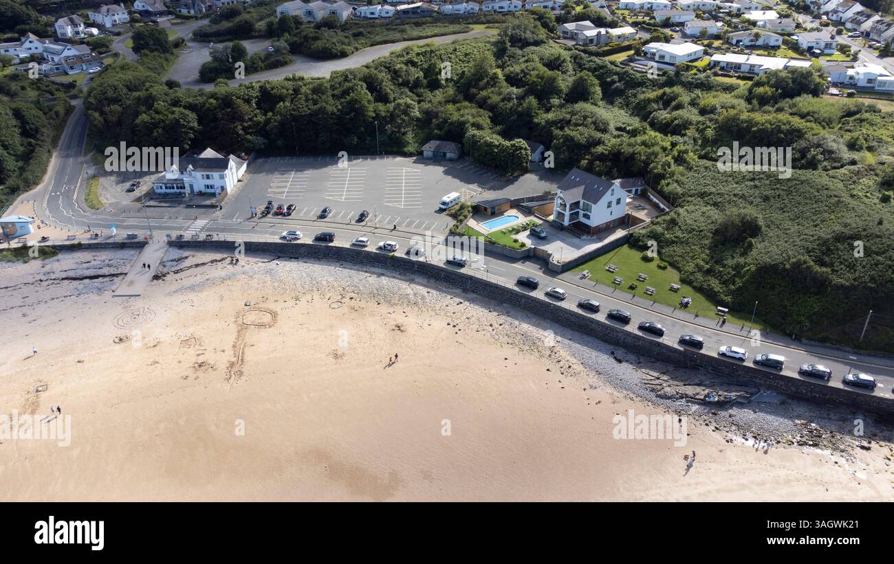 Drone photography of the of Benllech beach, Anglesey, Wales, UK Stock ...