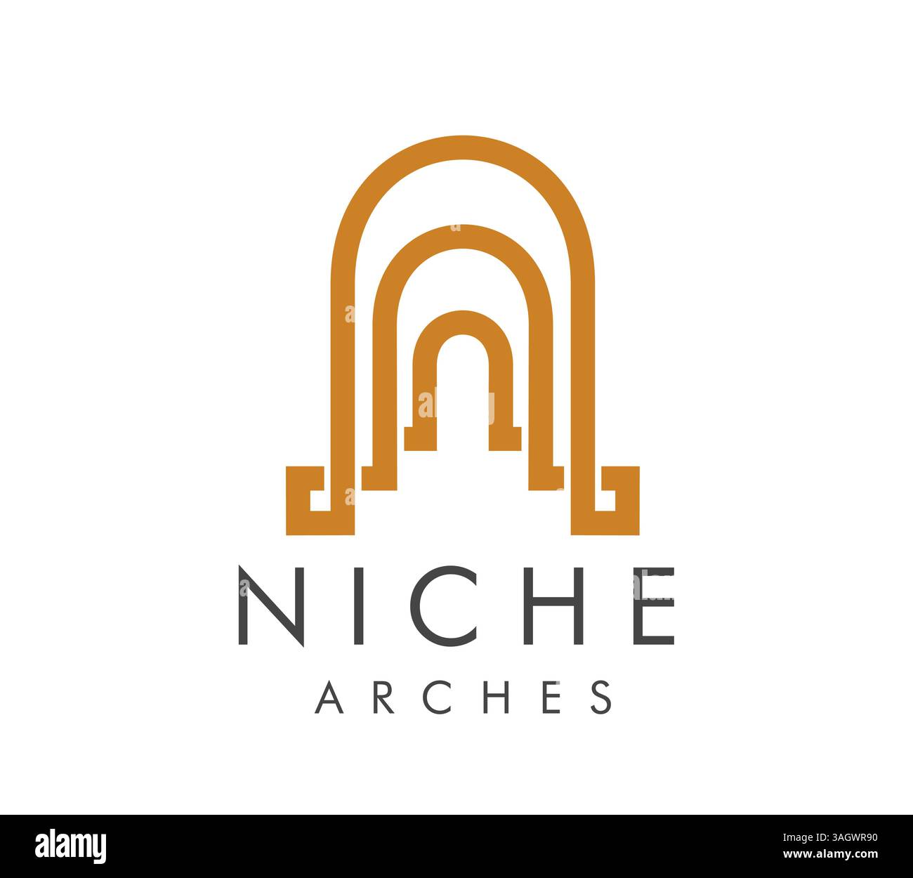 Niche arch icon. Vector modern and minimalist emblem featuring an ...