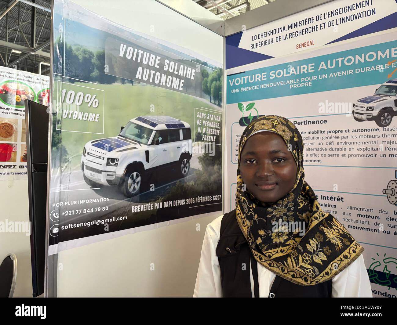 Genf, Switzerland. 09th Apr, 2025. Aminata Lo from Senegal presents a ...
