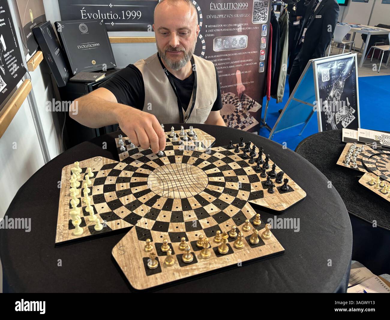 09 April 2025, Switzerland, Genf: Lionel Blégean from France presents a ...