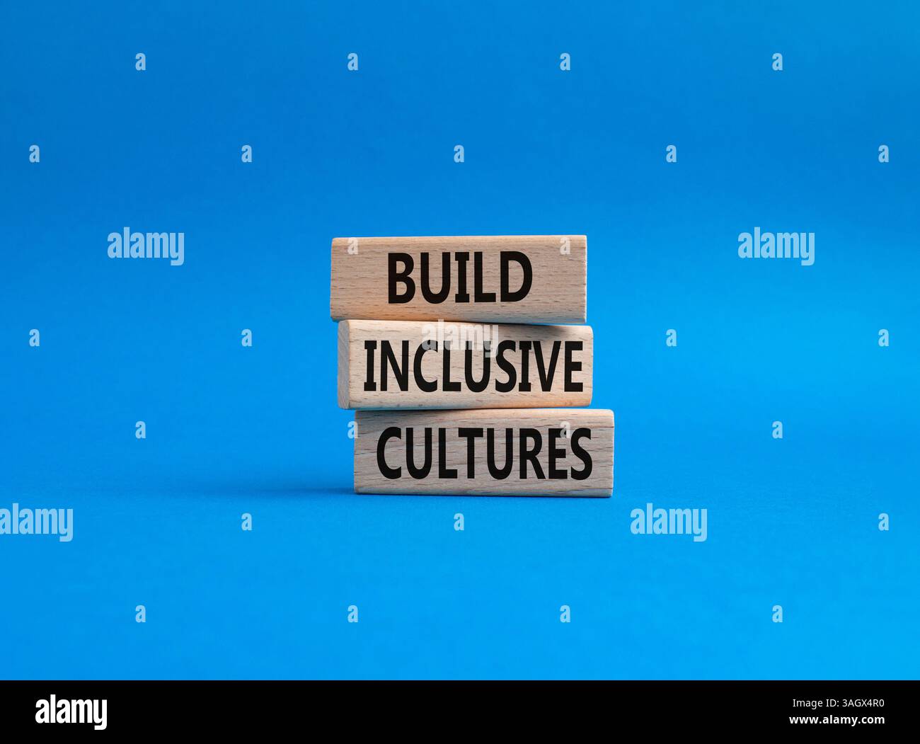 Build Inclusive Cultures symbol. Wooden blocks with words Build ...