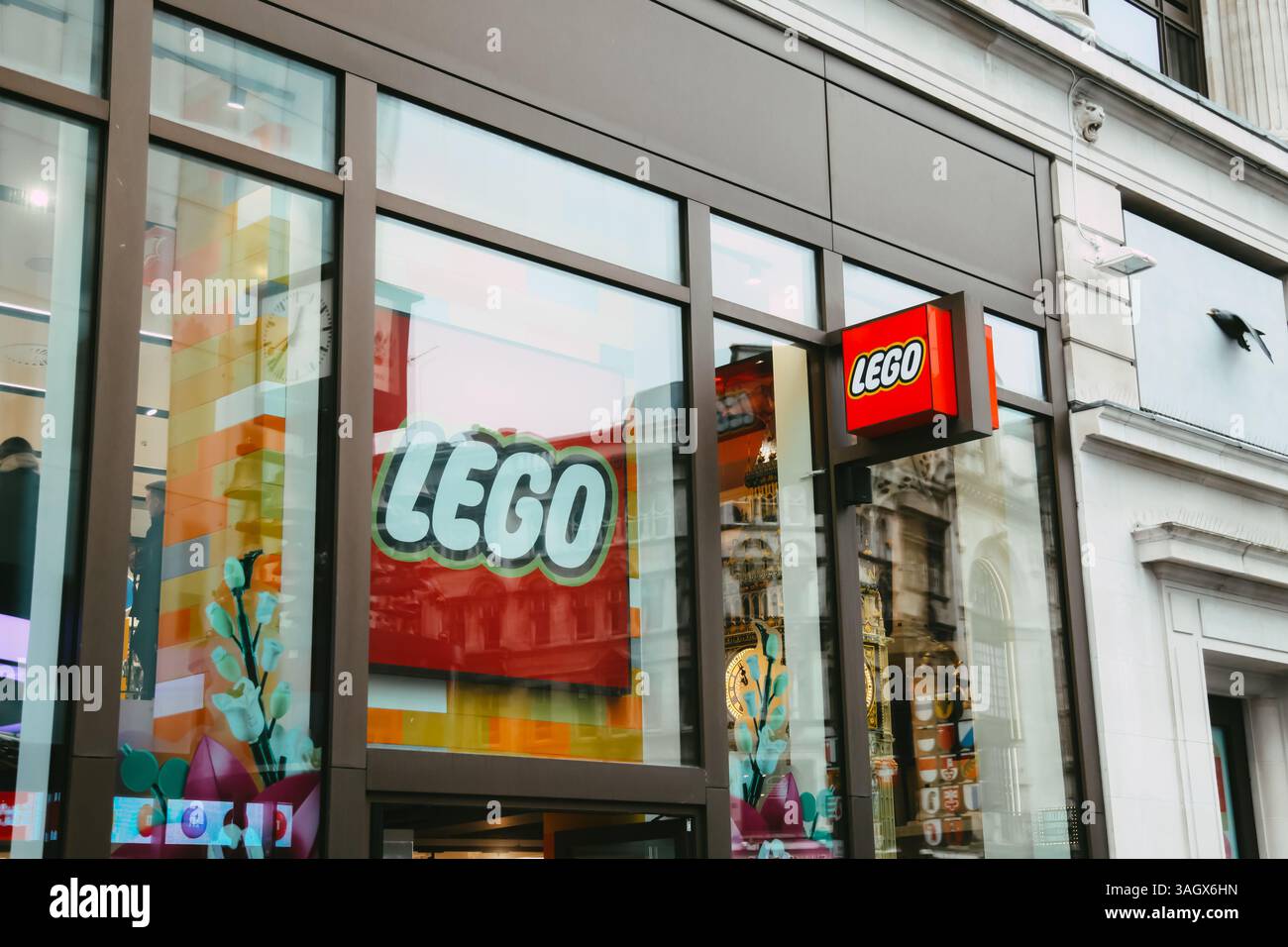 LEGO Store, window display outside Leicester Square, London, England ...