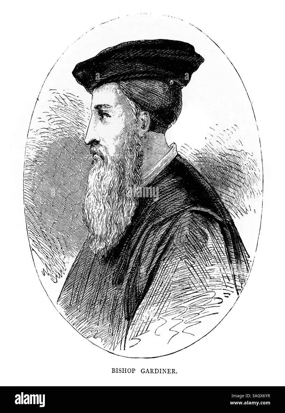 Illustration of the Profile of Bishop Gardiner 1483-1555 Catholic ...