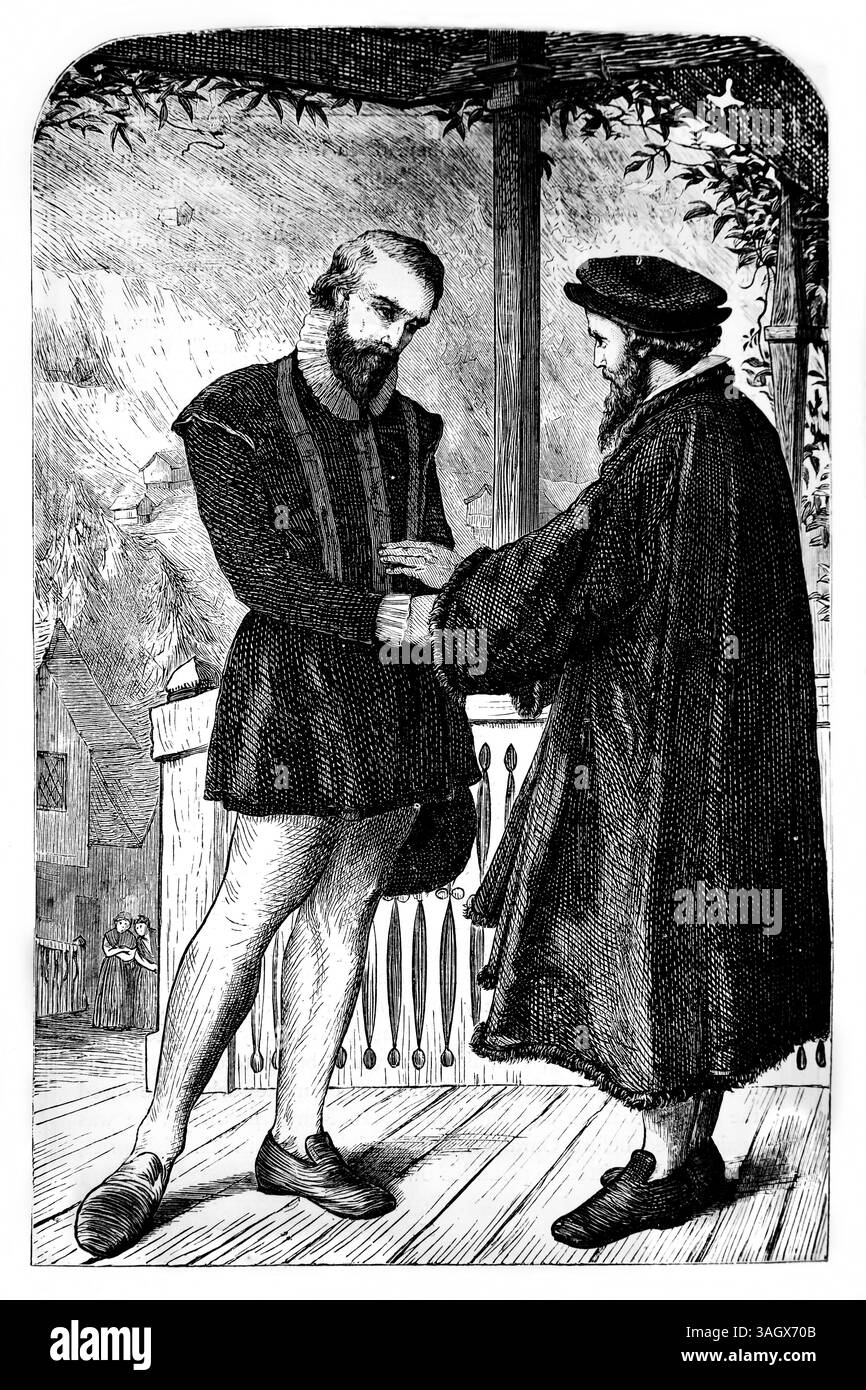 Illustration of Bishop John Hopper 16th Century Protestant Reformer ...