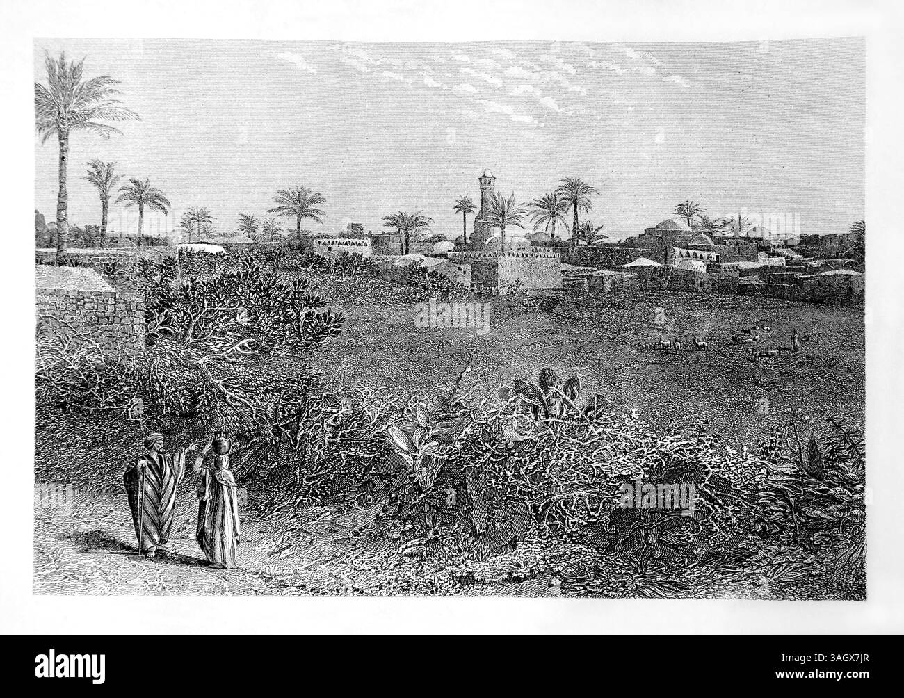 Engraving of the Biblical Town of Lydda Photographed by J.Cramb and ...