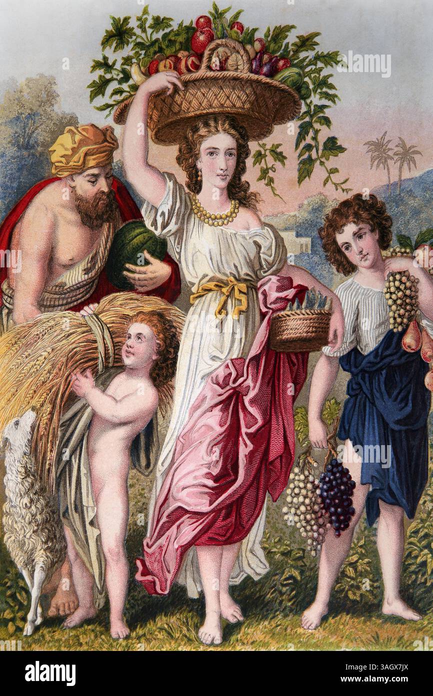 Illustration bringing the First-Fruits to Jerusalem (Ezekiel ...