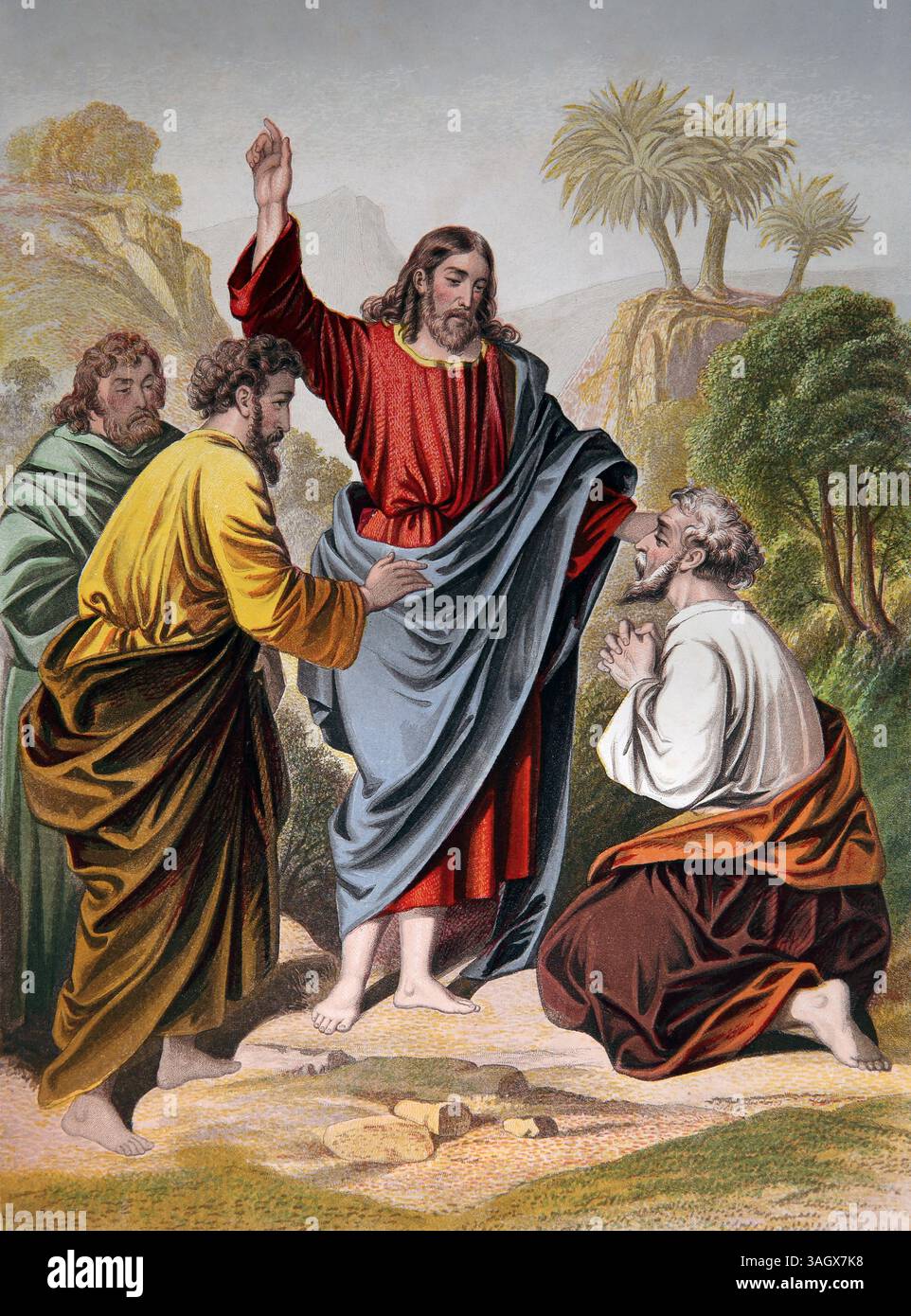 Illustration of Jesus Christ Maketh the Deaf Man Hear (Mark) from ...