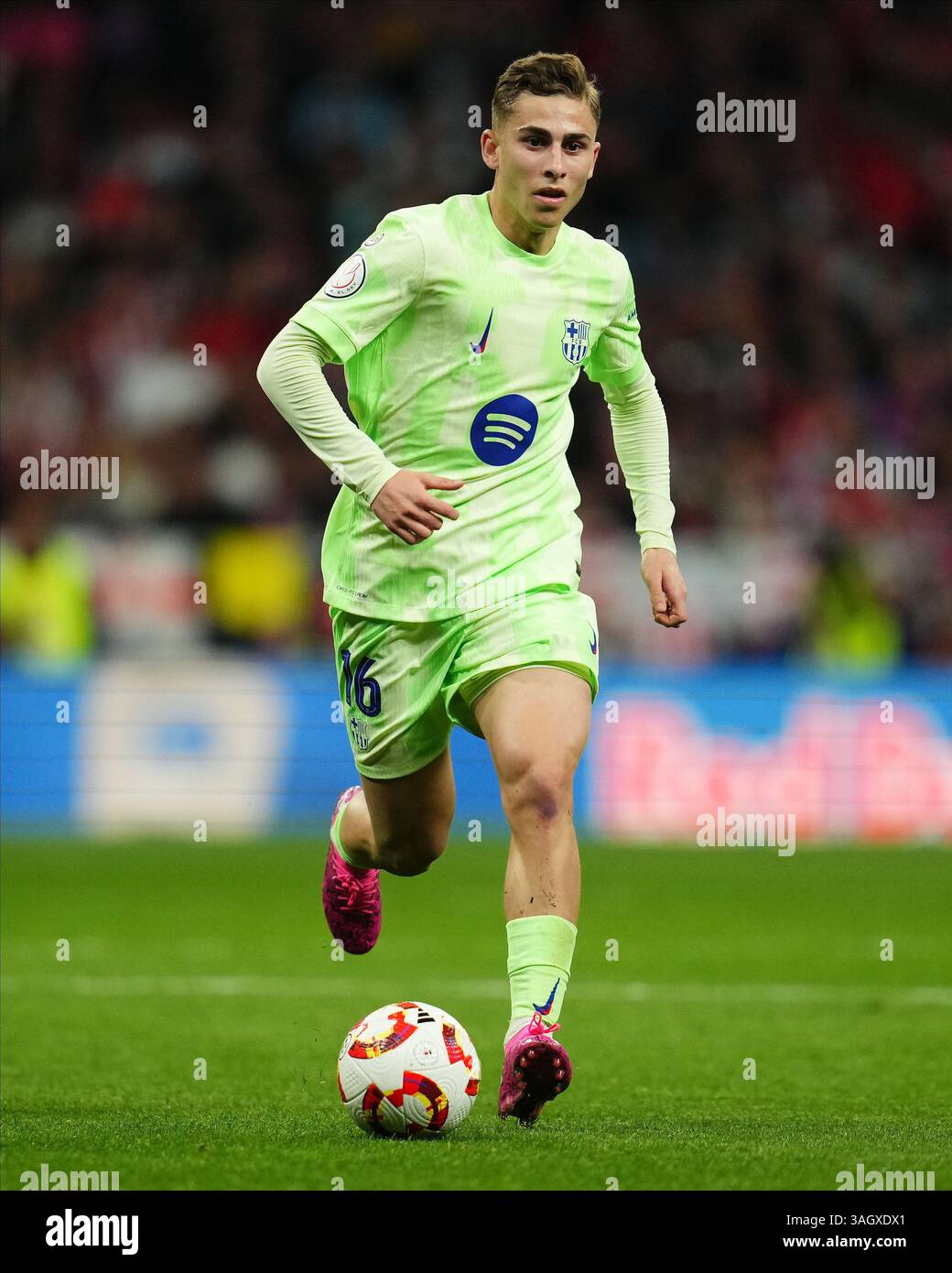 Madrid, Spain. 09th Apr, 2025. Fermin Lopez of FC Barcelona during the ...