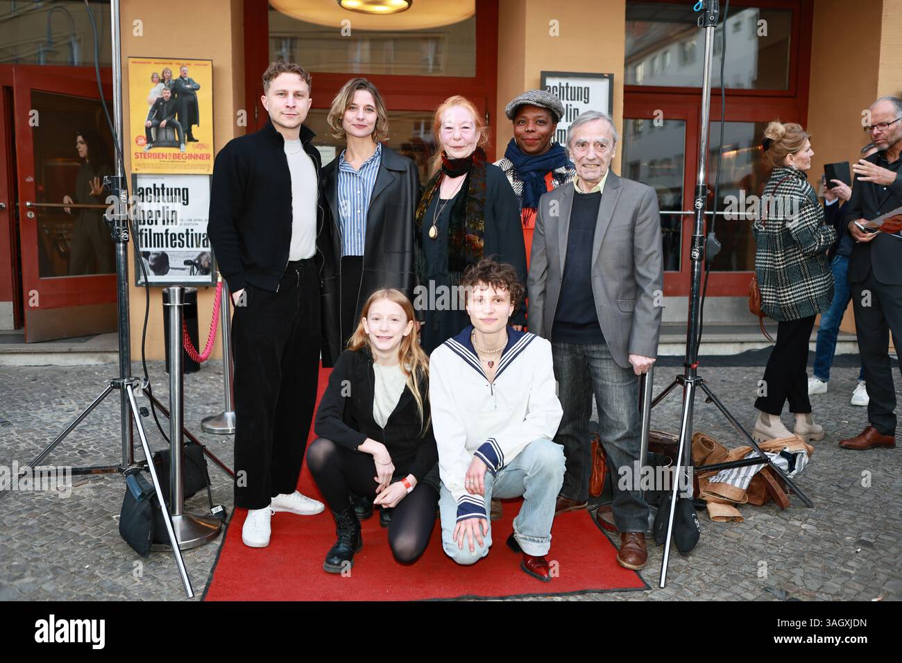 BERLIN, GERMANY - April 8 : (back left to right) Max Hubacher, Svenja ...