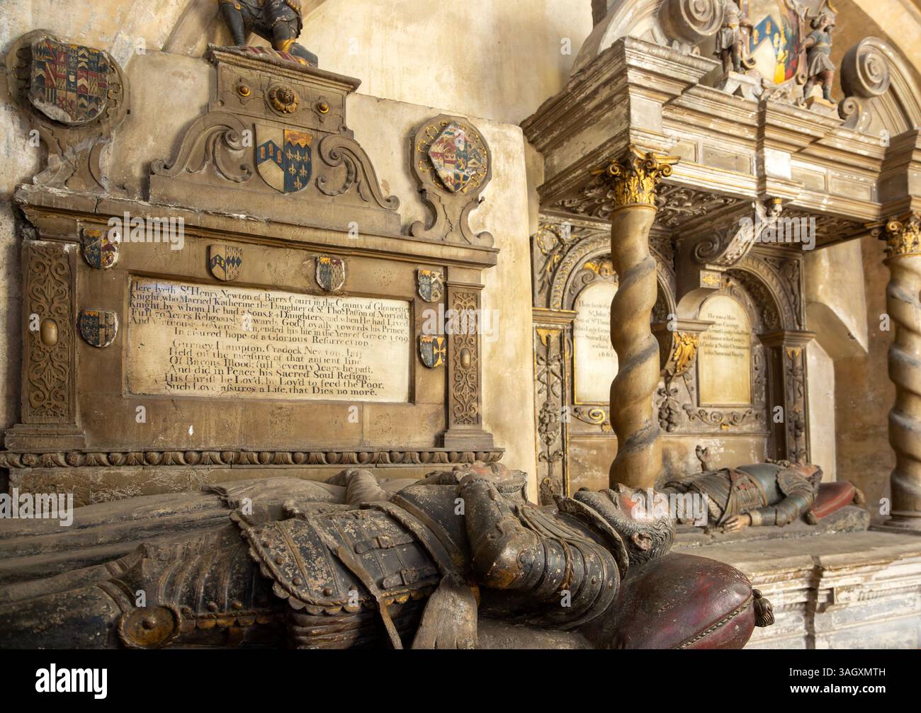 Sir Henry Newton d 1599, Sir John Newton d 1661 tomb monuments ...