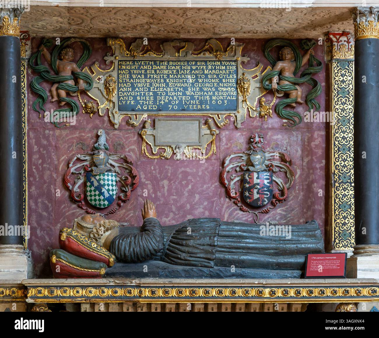 Sir John d 1589 and Joan d 1603 Young tomb monument, Bristol cathedral ...