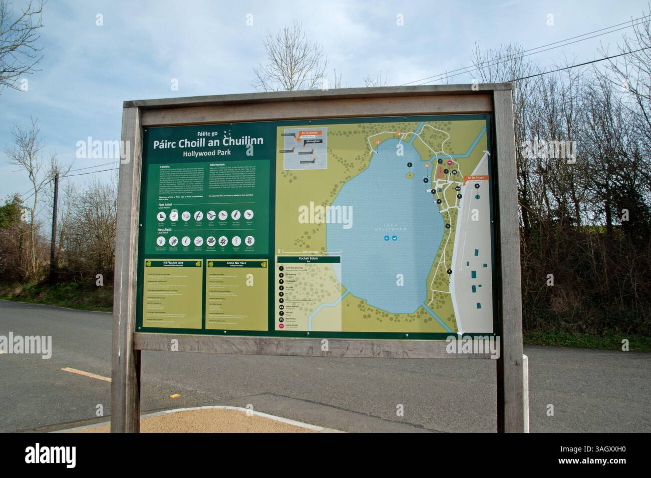 Hollywood lake, Monaghan, Irealnd- 20 March, 2025, Sign board Hollywood ...