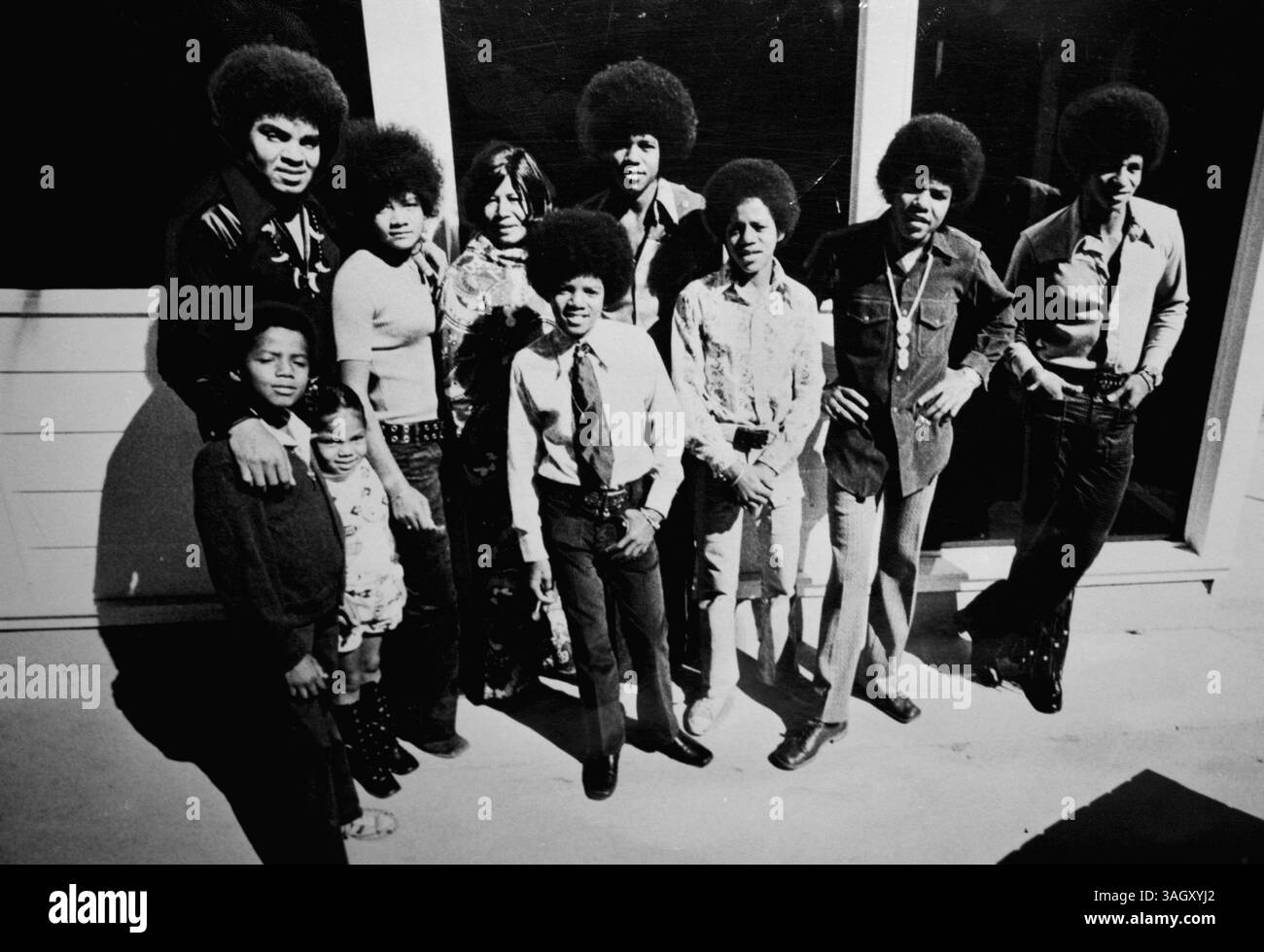 Michael Jackson and his family - front row, Randy, 9; Janet, 5: Michael ...
