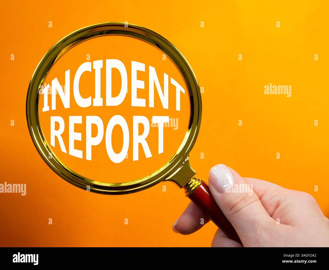 Incident Report symbol. Concept word Incident Report on magnifying ...