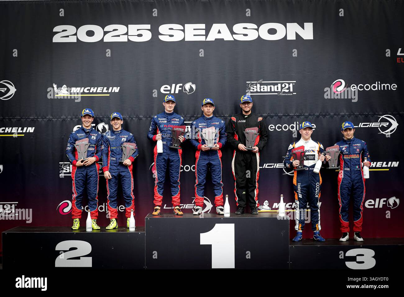 ambiance podium, portrait during the Heat 1 of the 2025 Ligier European Series on the Circuit de ...
