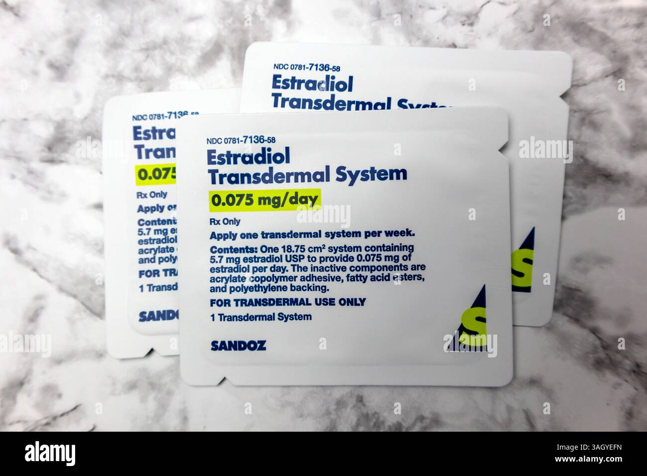 Estradiol estrogen patches Stock Photo - Alamy