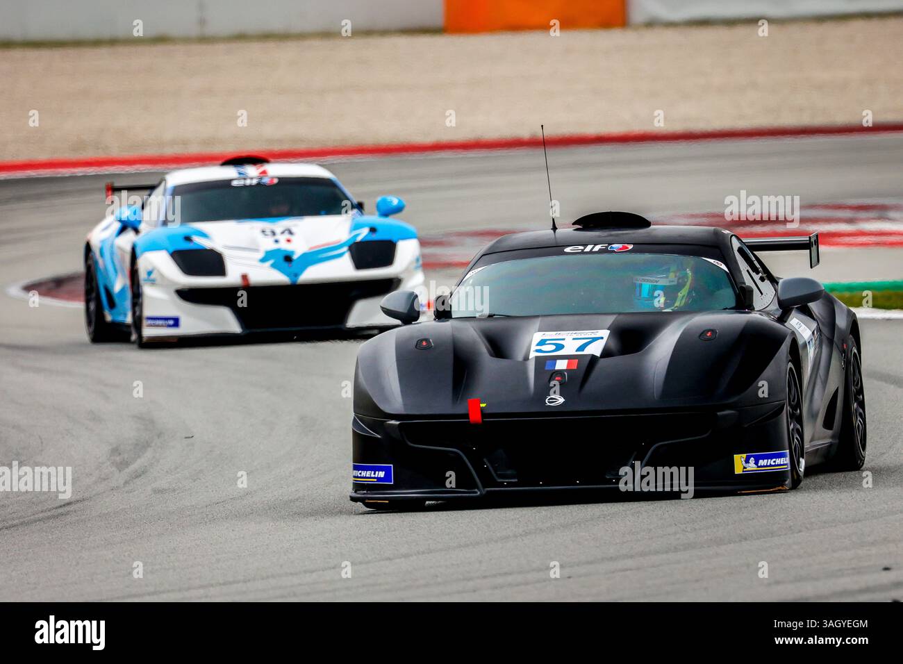 Barcelona, Espagne. 04th Apr, 2025. 57 THERBO August (dnk), 23Events Racing, Ligier JS2 R ...