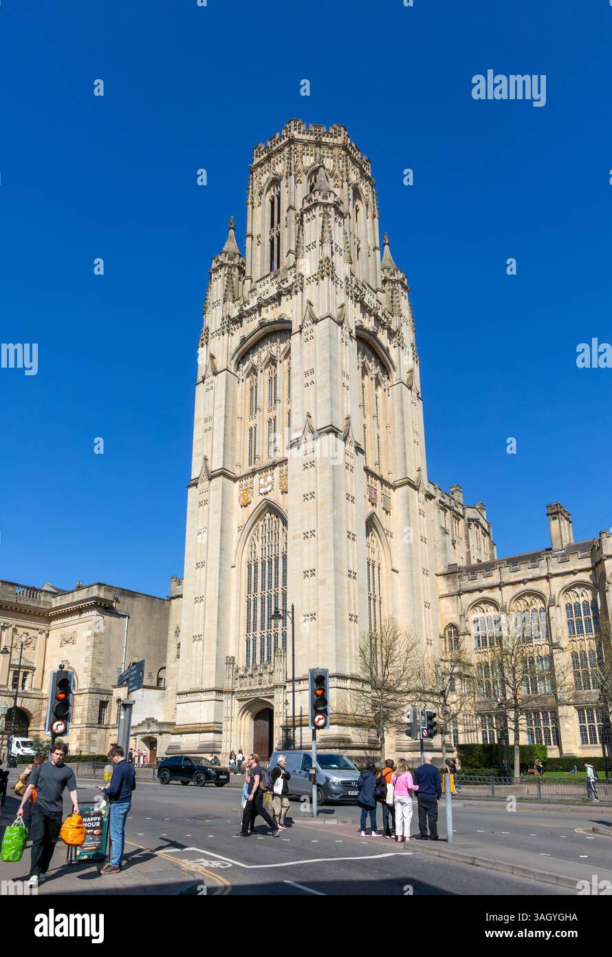 Gothic architecture of Wills Memorial building, Bristol, England, UK ...