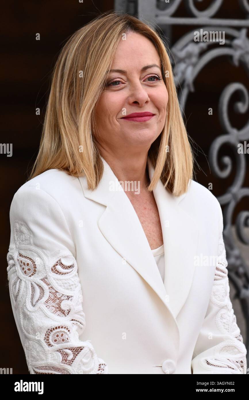 Rome, Italy. 09th Apr, 2025. The Prime Minister, Giorgia Meloni, meets ...