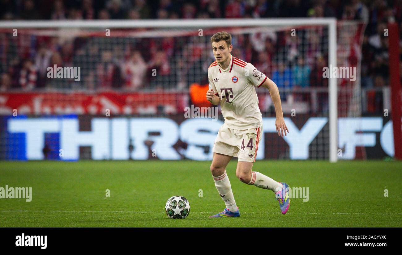 Munich, Germany. 08th Apr 2025. Josip Stanisic (FCB) Bayern Munich ...