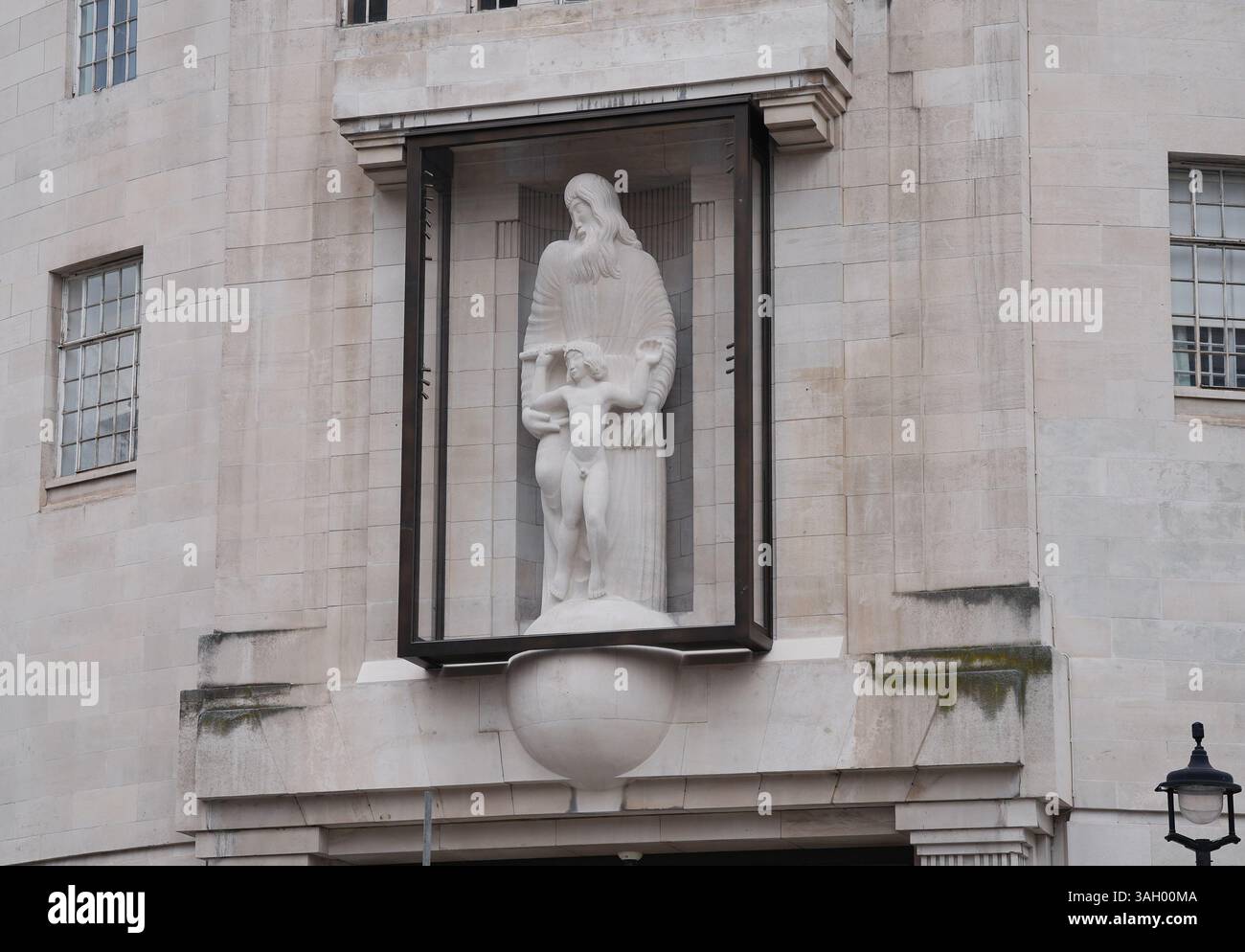 A protective screen in place around the controversial sculpture, which ...