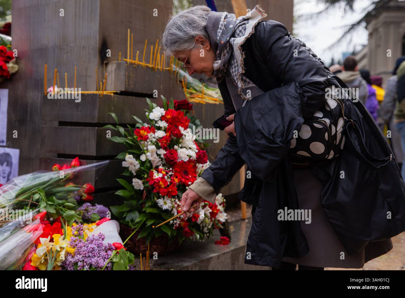 Tbilisi, Georgia, 09 April 2025. Commemorative ceremony for victims of ...