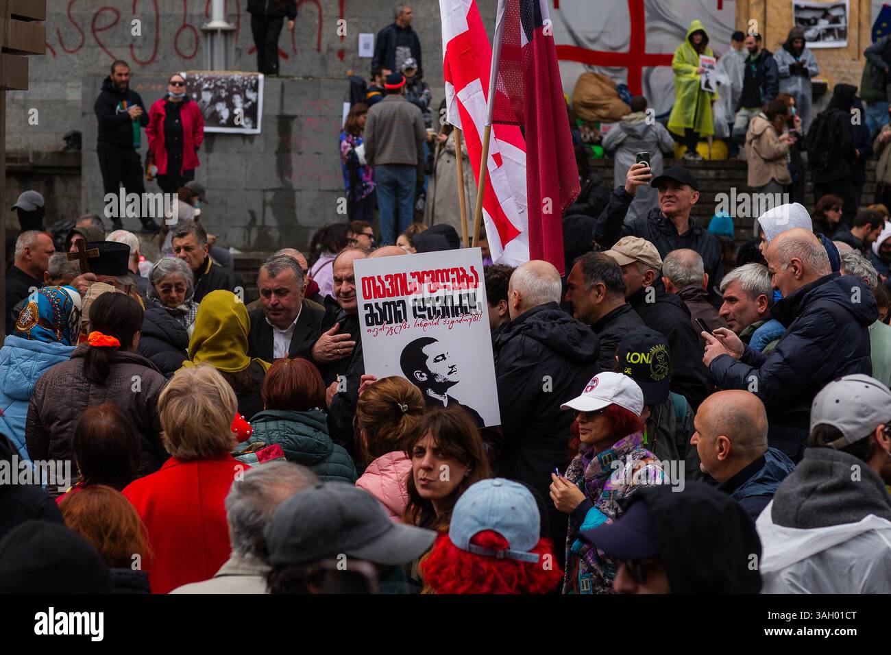 Tbilisi, Georgia, 09 April 2025. Commemorative ceremony for victims of ...