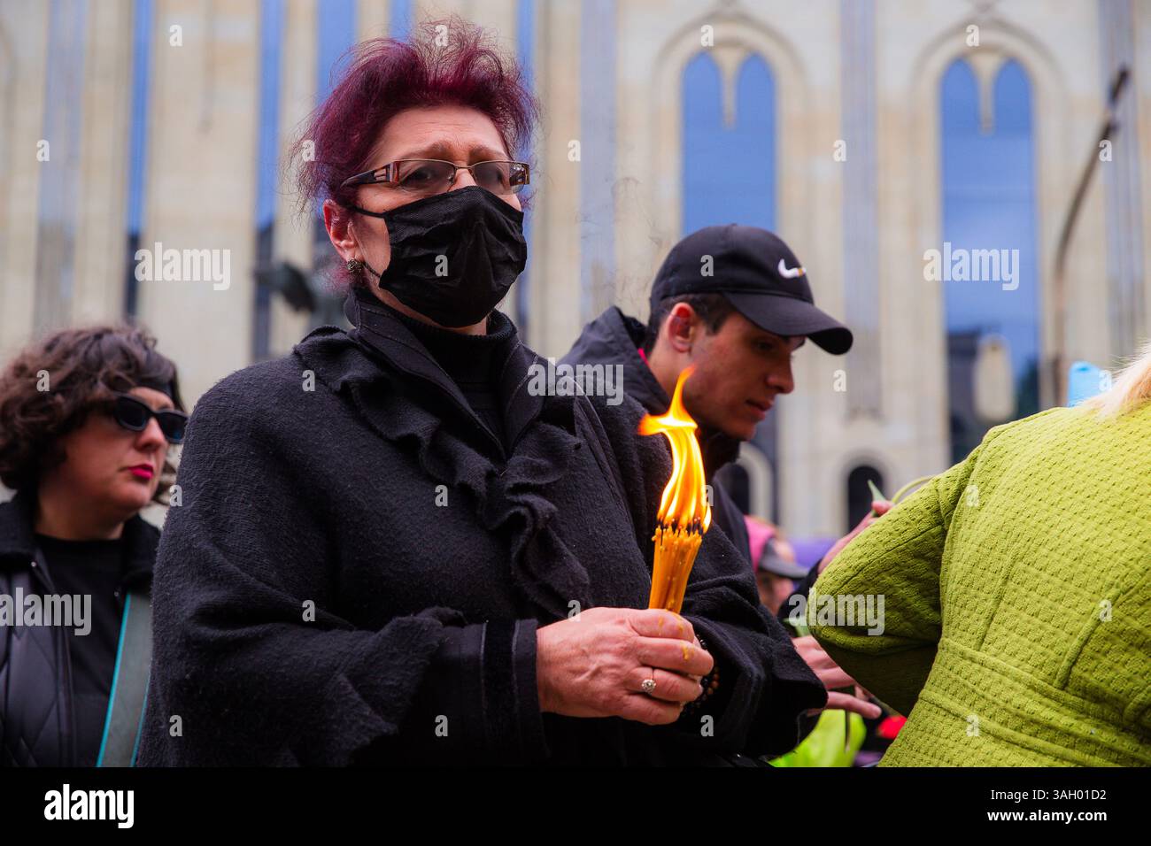 Tbilisi, Georgia, 09 April 2025. Commemorative ceremony for victims of ...