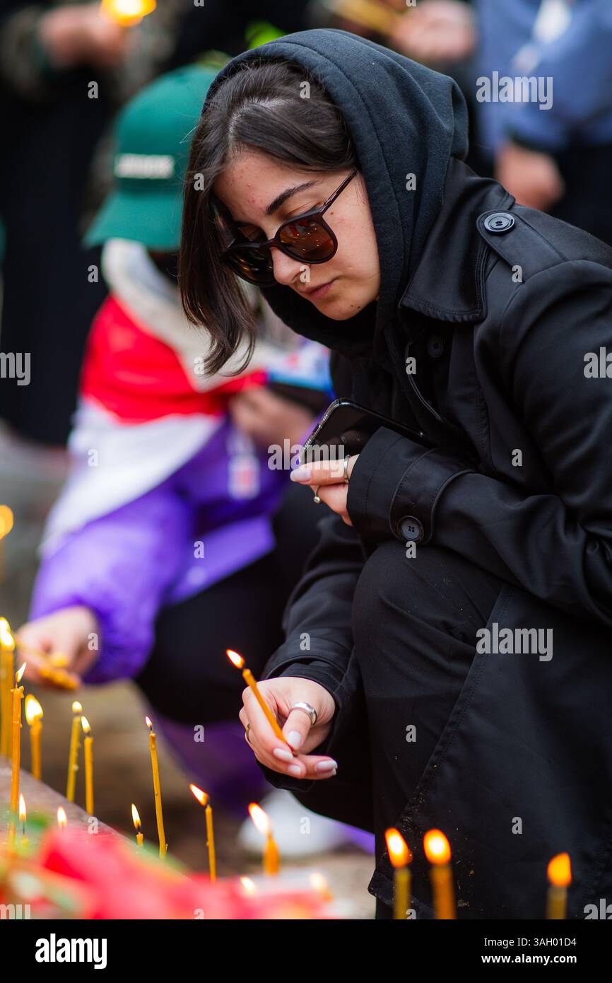 Tbilisi, Georgia, 09 April 2025. Commemorative ceremony for victims of ...