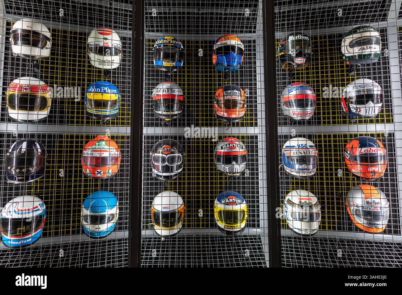Driver Helmets at The Formula One Exhibition The Excel London UK Stock ...