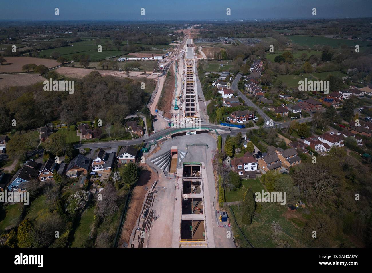 Burton Green, Warwickshire, 9th April 2025: The small village of Burton Green is divided in half ...