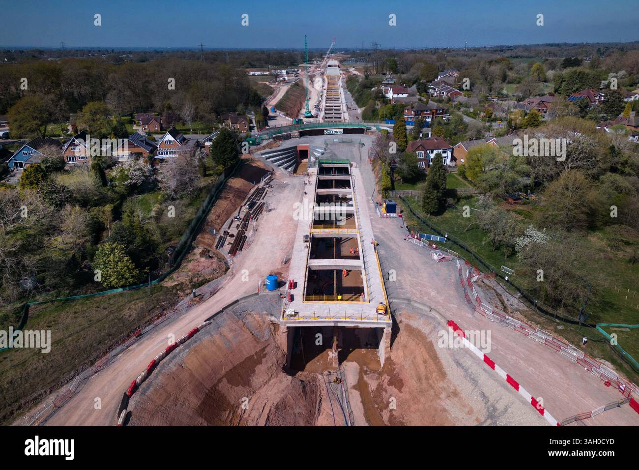 Burton Green, Warwickshire, 9th April 2025: The small village of Burton Green is divided in half ...