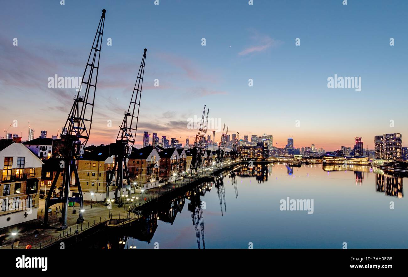 View of The City and Docklands from the Royal Victoria Dock Bridge ...