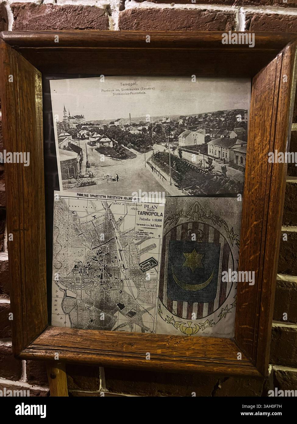 Kyiv, Ukraine - April 08, 2025: Framed composition of historic Tarnopol ...