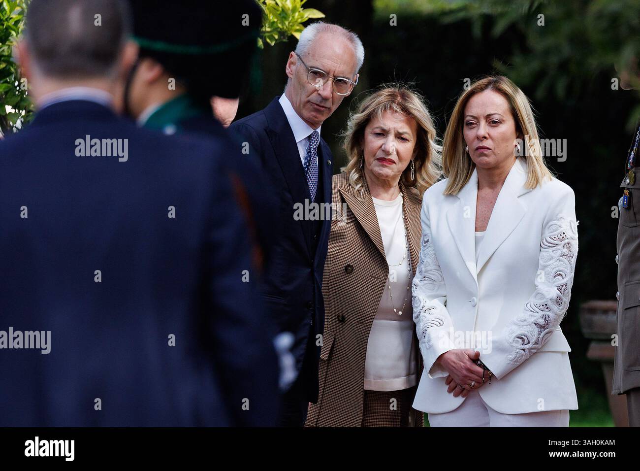 Roma, Italia. 09th Apr, 2025. La presidente del Consiglio Giorgia ...
