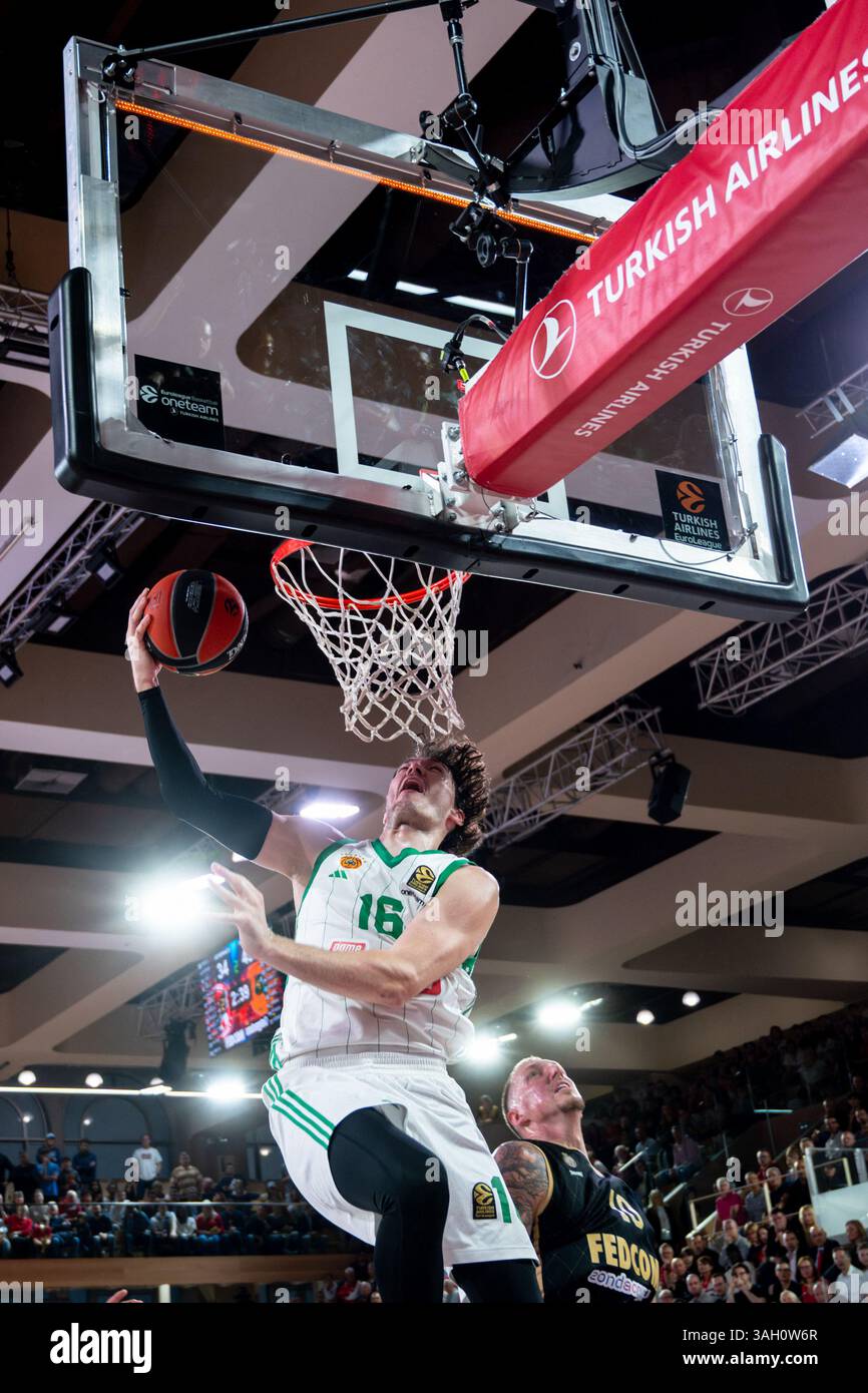 Monaco, Monaco. 03rd Apr, 2025. #16 Cedi Osman of Panathinaikos BC seen ...