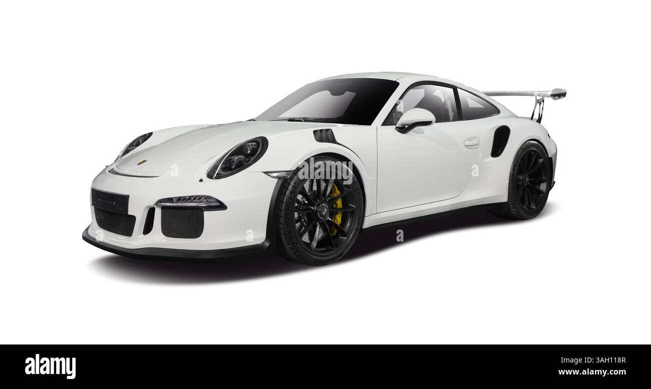 Porsche 911 GT3 RS supercar isolated on white background Stock Photo ...