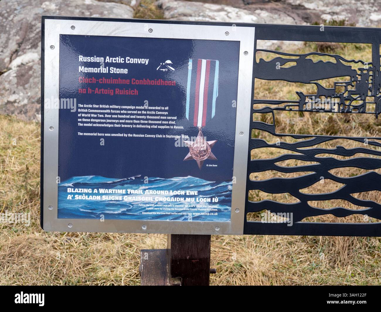 A memorial to the dead of the Arctic convoys that sheltered in loch Ewe ...