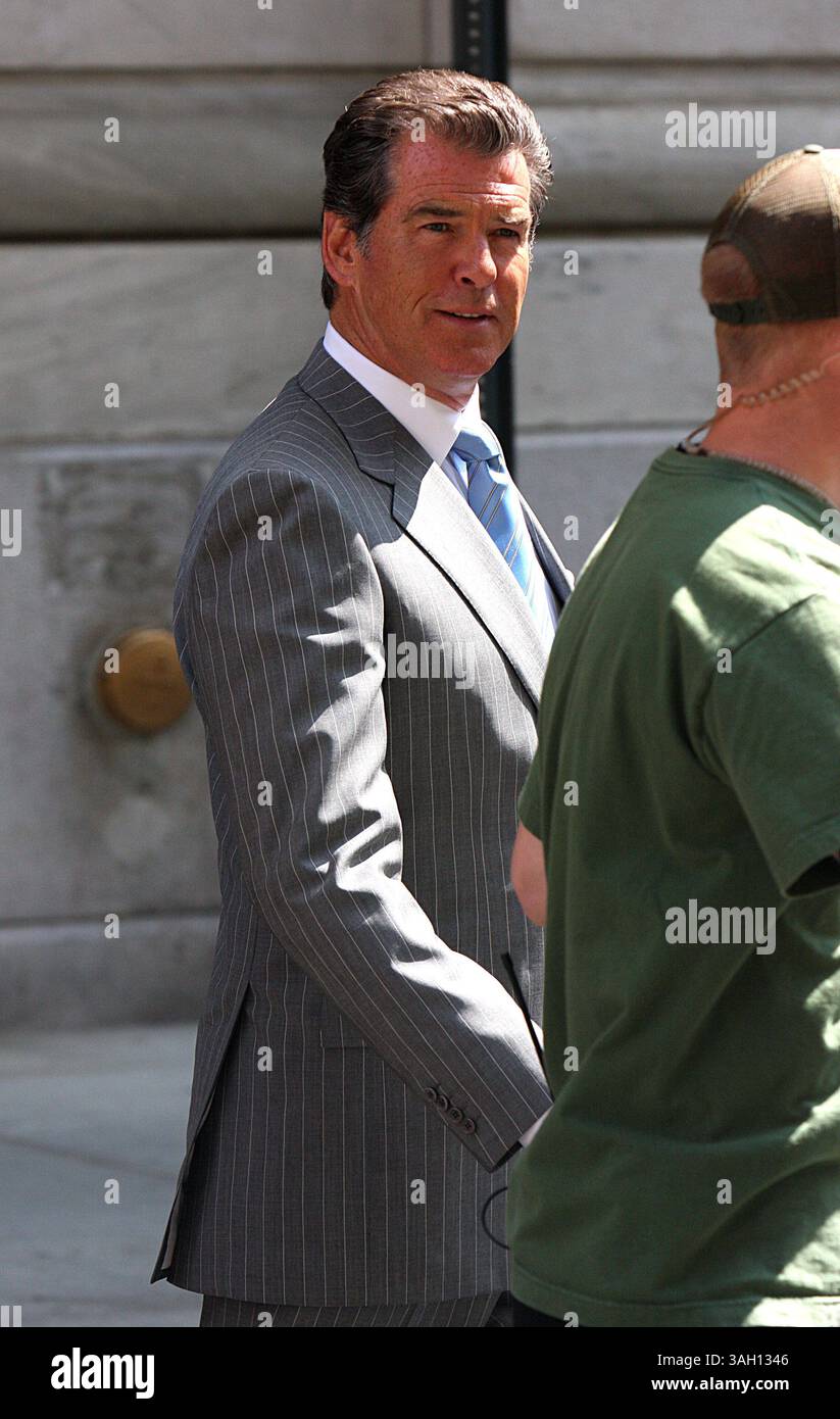 July 13 2009, New York City Actor Pierce Brosnan on the set of the new ...