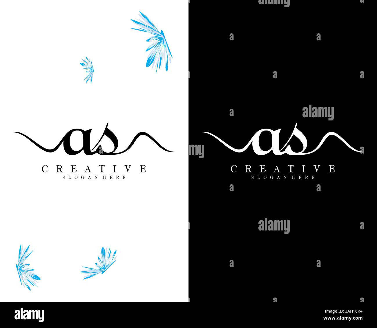 creative handwriting letter as, sa logo design vector Stock Vector ...
