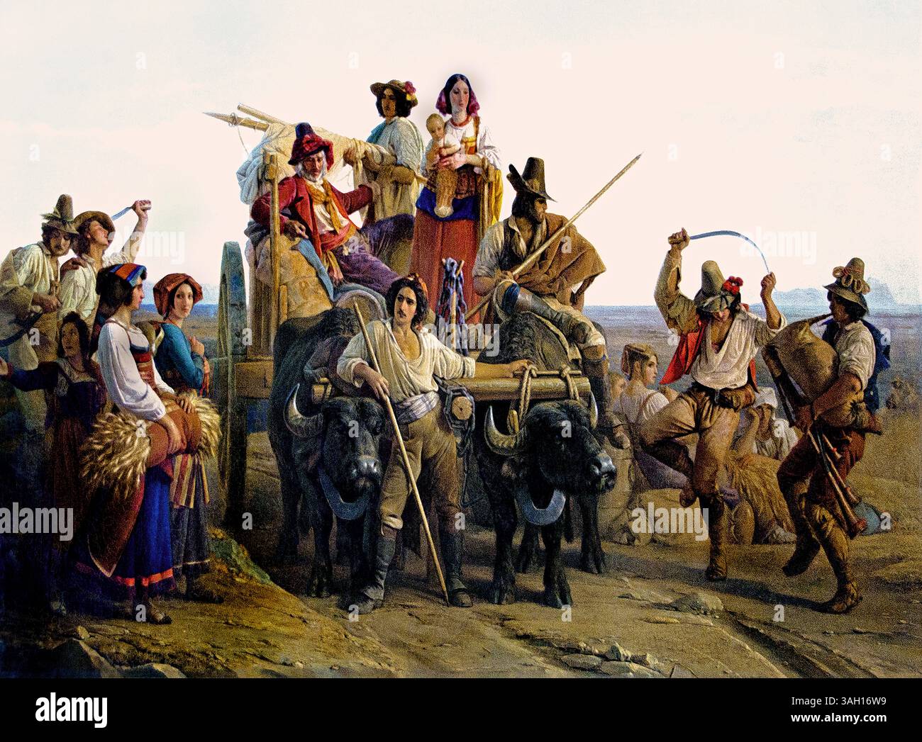 L'Arrivée des moissonneurs dans les marais Pontins 1830 by Leopold ...