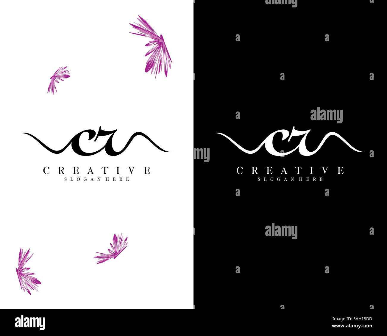 creative letter CR, RC logo design vector Stock Vector Image & Art - Alamy