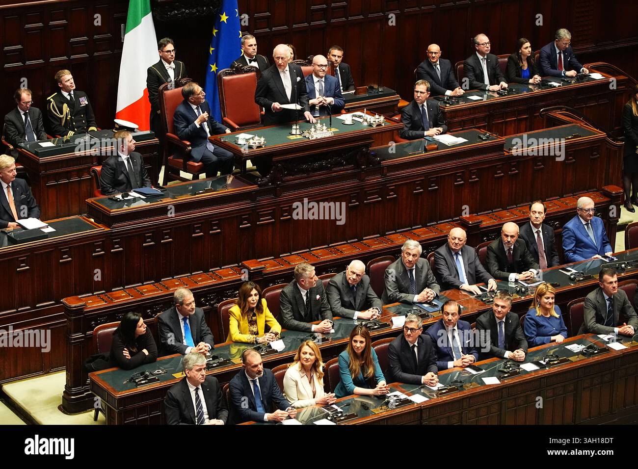 King Charles III delivers a speech to the Italian Parliament in Rome ...