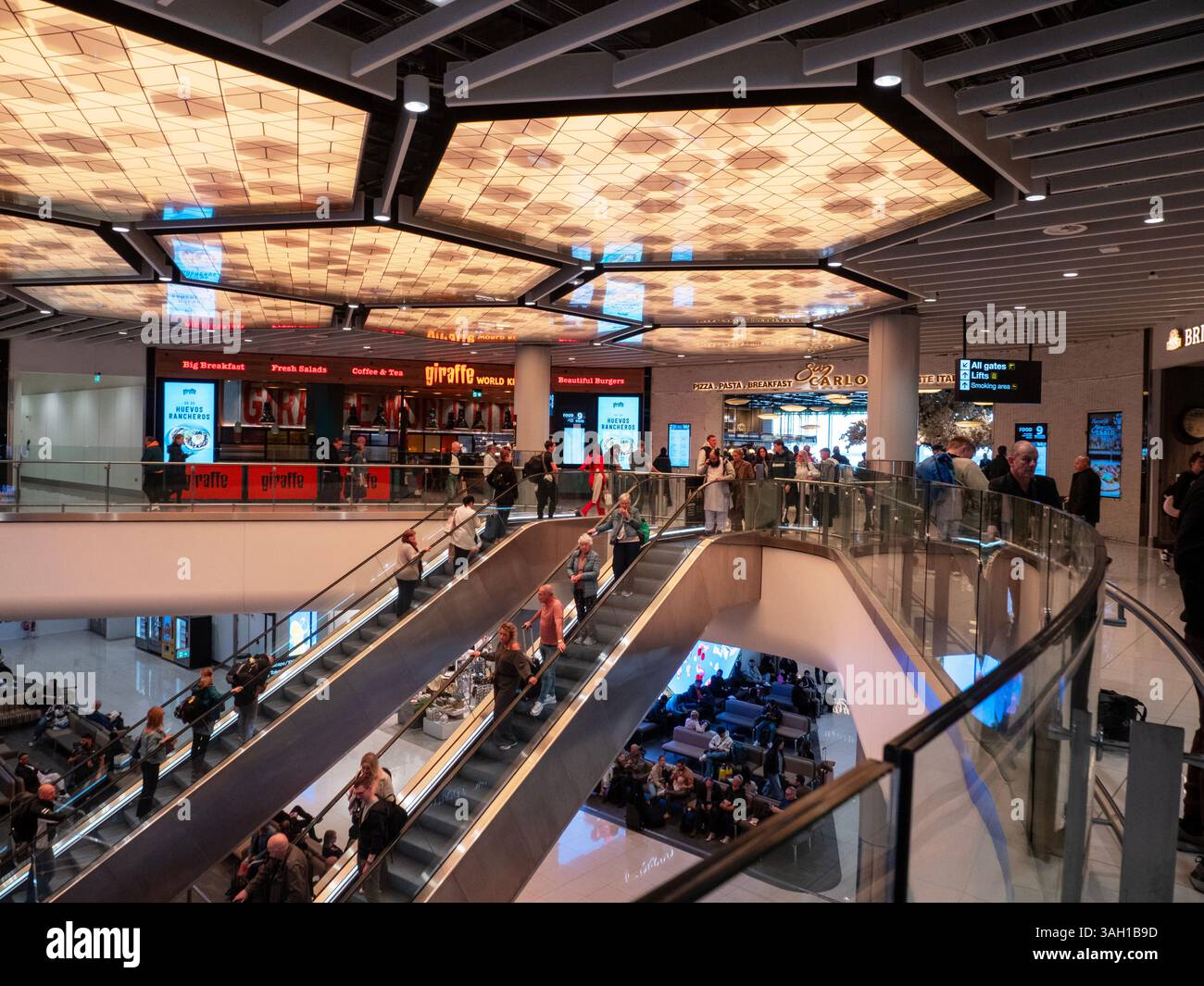 Inside Terminal Two of Manchester Airport, UK Stock Photo - Alamy