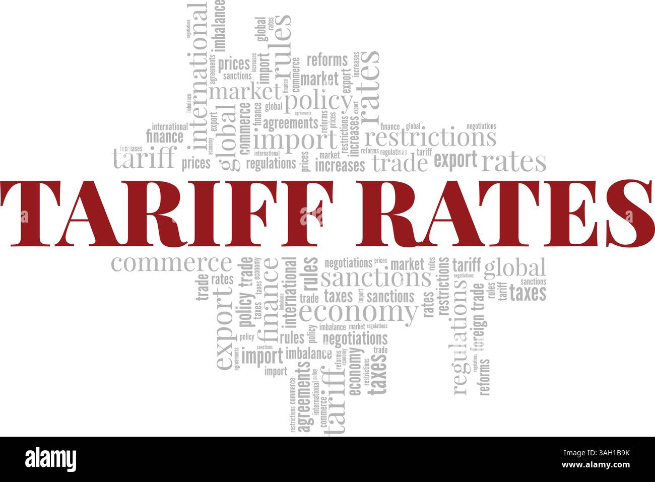 Tariff Rates word cloud conceptual design isolated on white background ...