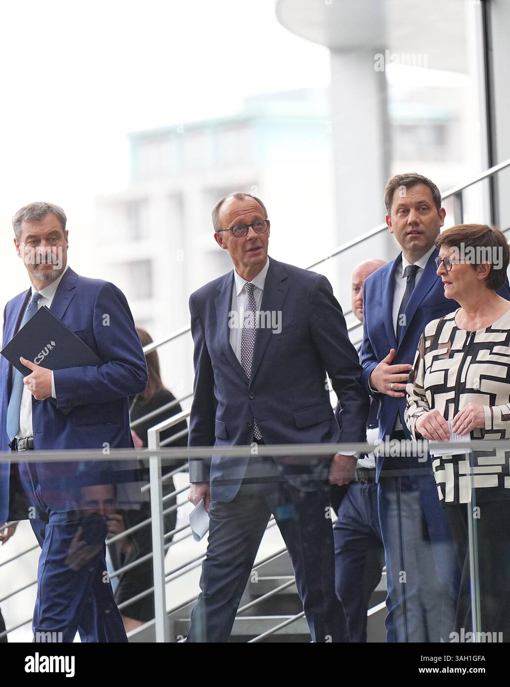 Berlin, Germany. 09th Apr, 2025. Markus Söder (l-r), Minister President ...