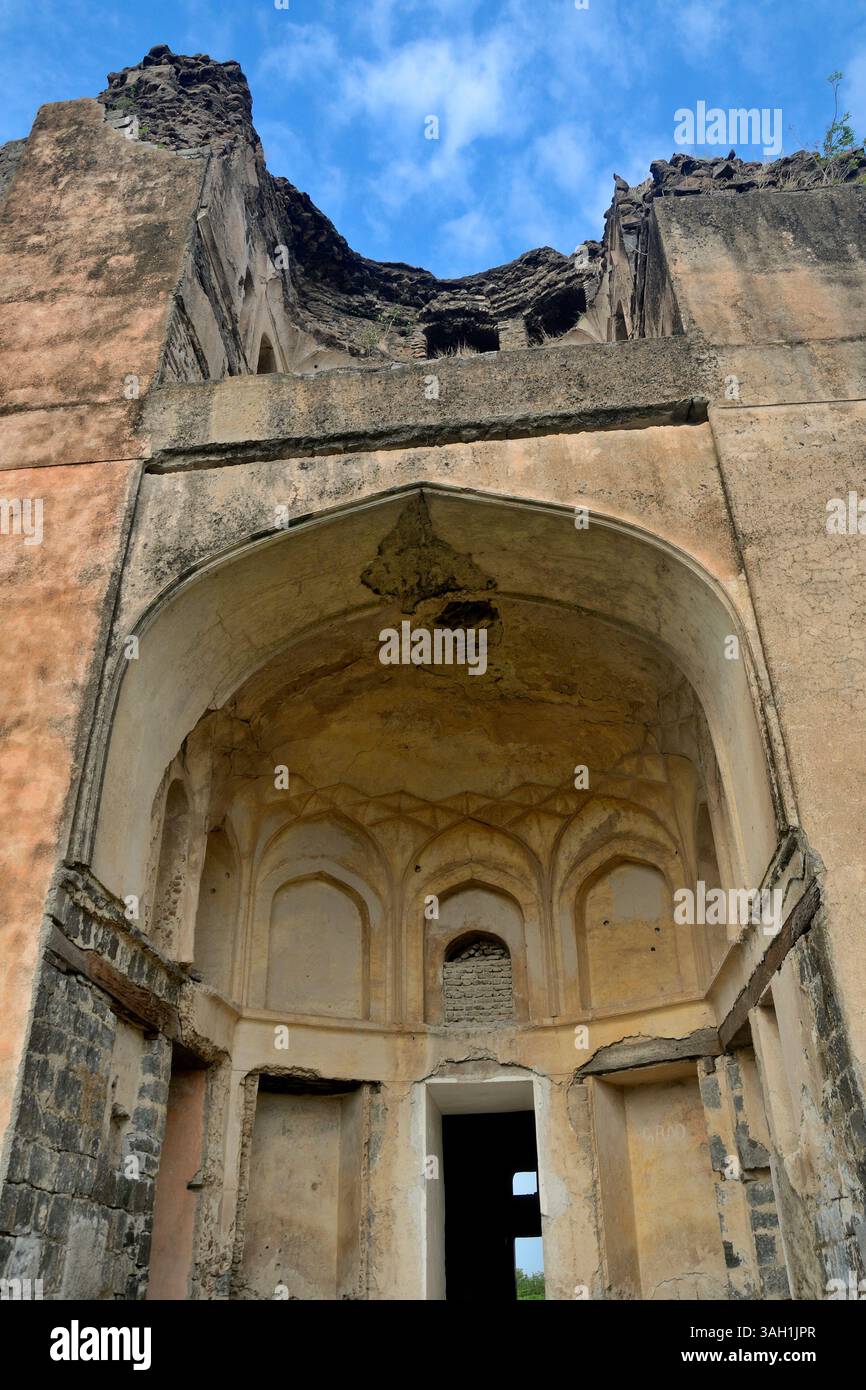 Outer view of the Farah Bagh, also known as Faria Bagh, is a palace ...