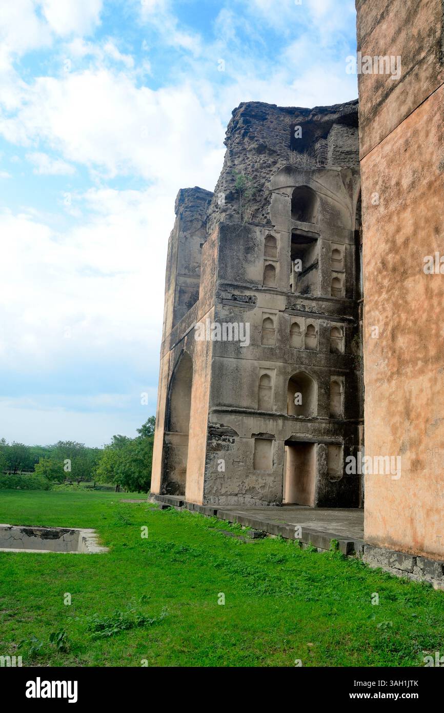 Outer view of the Farah Bagh, also known as Faria Bagh, is a palace ...
