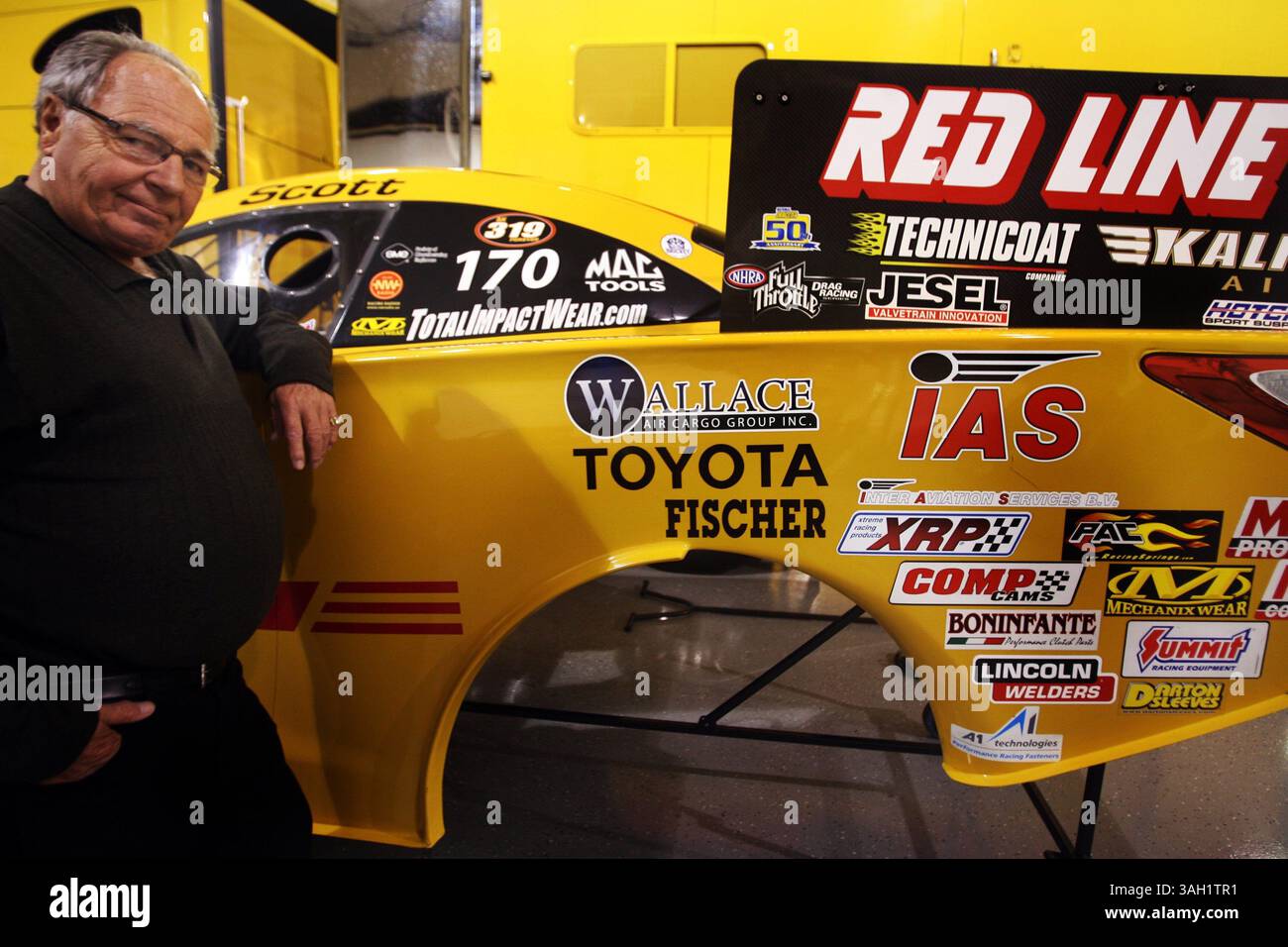 Connie Kalitta, 71,(CQrhb) of Bellevilleposes in front of a ''Funny Car ...